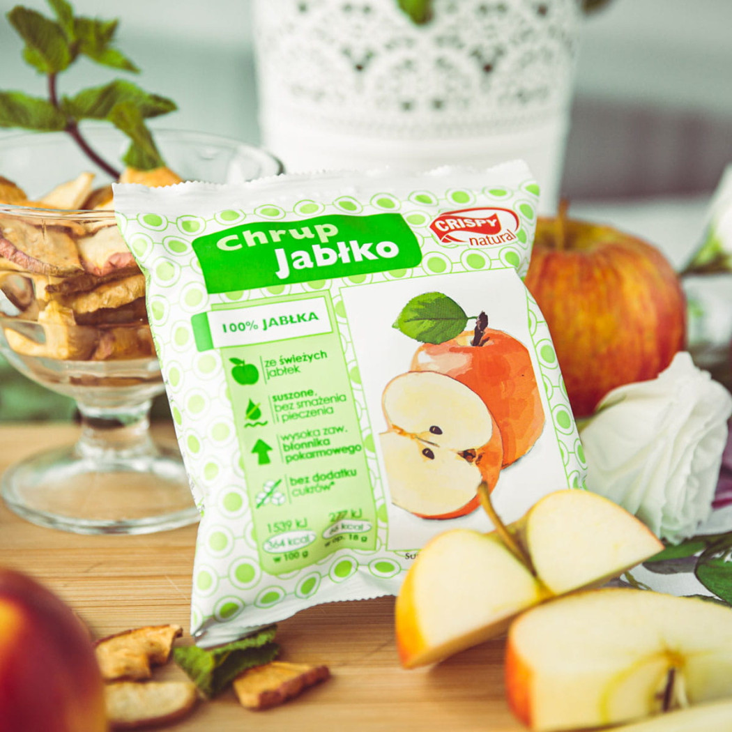 Jabłko Suszone Chipsy - Plasterki - Crispy Natural