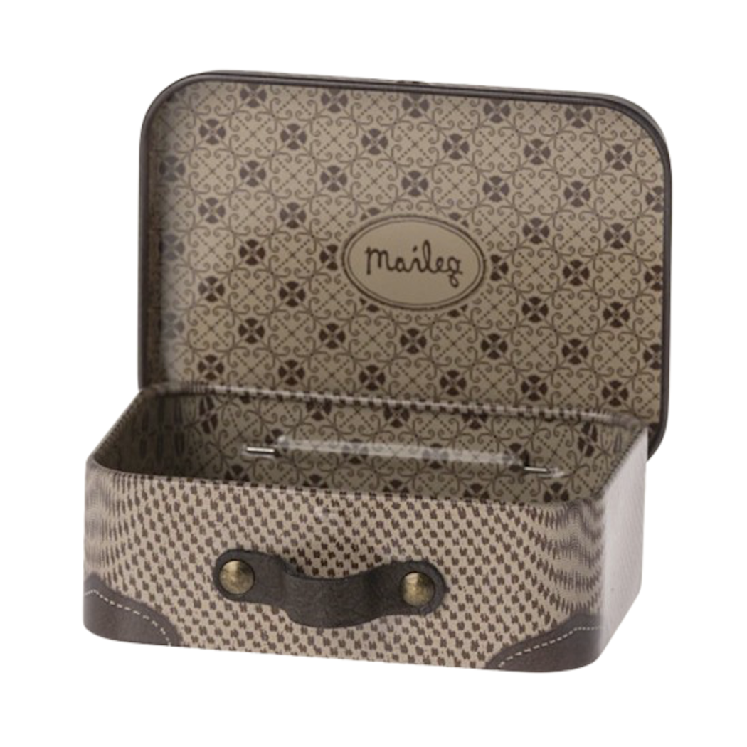 Off White Walizka Pude eczko Suitcase Micro Akcesoria Dla Lalek Maileg